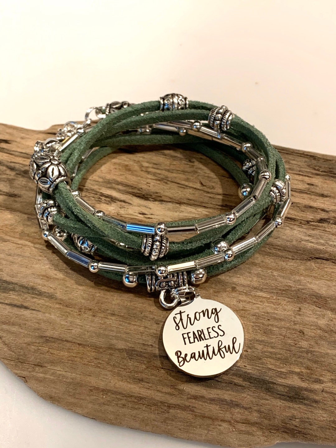 Boho Wrap, Suede Gypsy Wrap, Beaded Wrap, Charm Bracelet, Custom ...