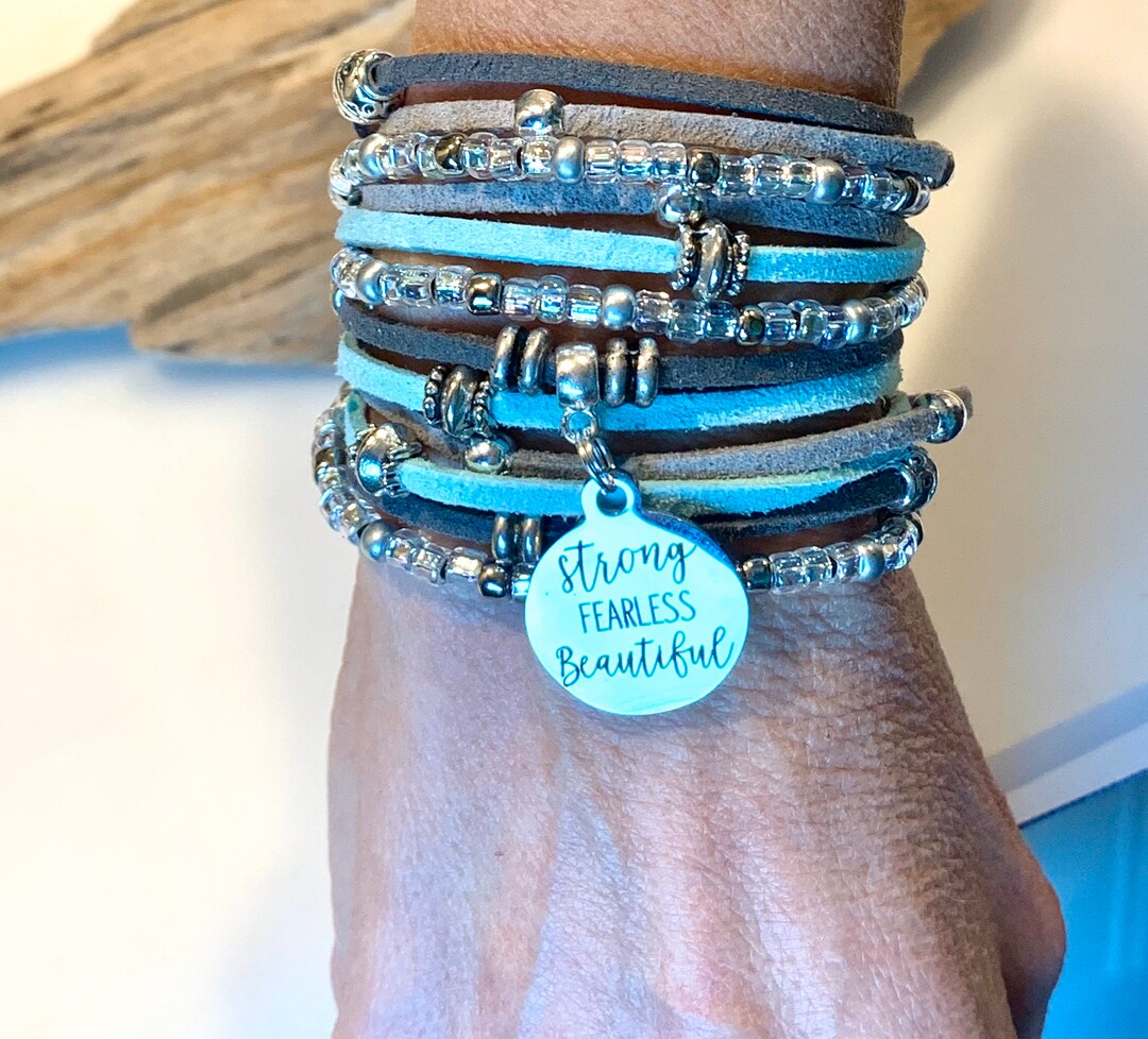 Boho Wrap, Suede Gypsy Wrap, Beaded Wrap, Charm Bracelet, Custom ...