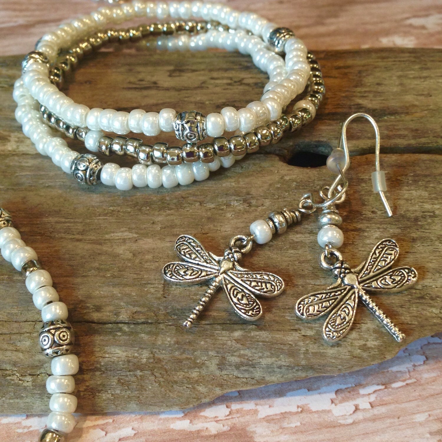 Bohemian Style Jewelry Set Necklace Bracelets and Dragonfly - Etsy