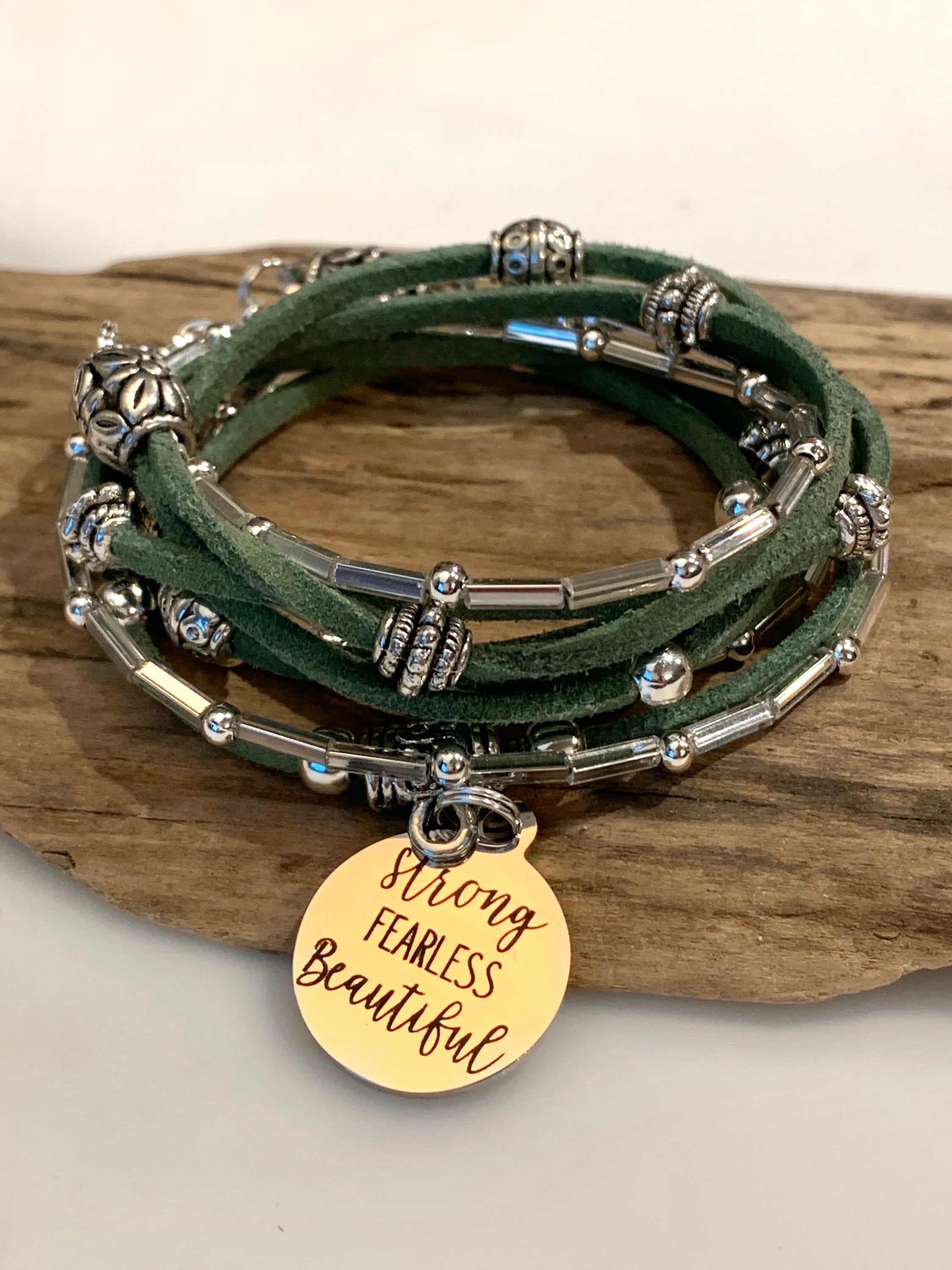 Boho Wrap, Suede Gypsy Wrap, Beaded Wrap, Charm Bracelet, Custom ...