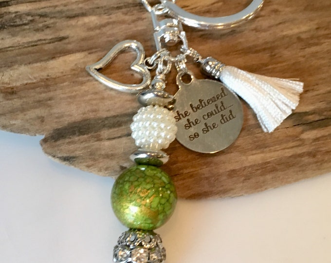 Boho Keychain Inspirational Keychain Beaded Tassel Keychain - Etsy