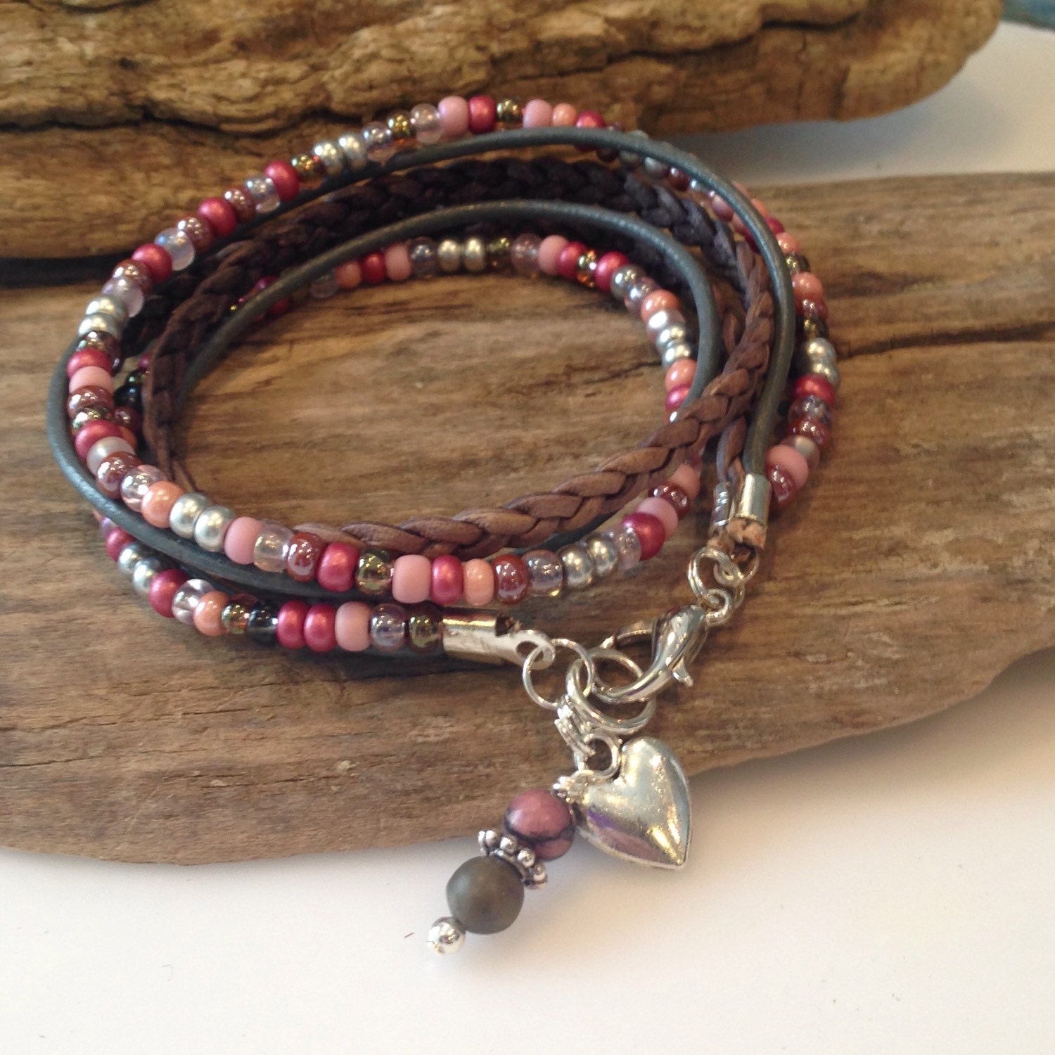 Spring Bracelet Custom layering Bracelet Boho Wrap Beaded | Etsy