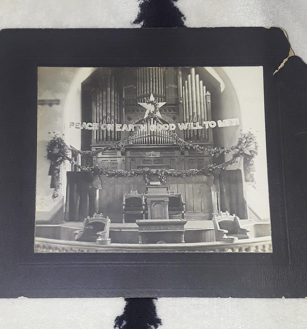 Peace on Earth--antique Pipe Organ Cabinet Card Photo, Id'd, 6.5" X 5.5 ...