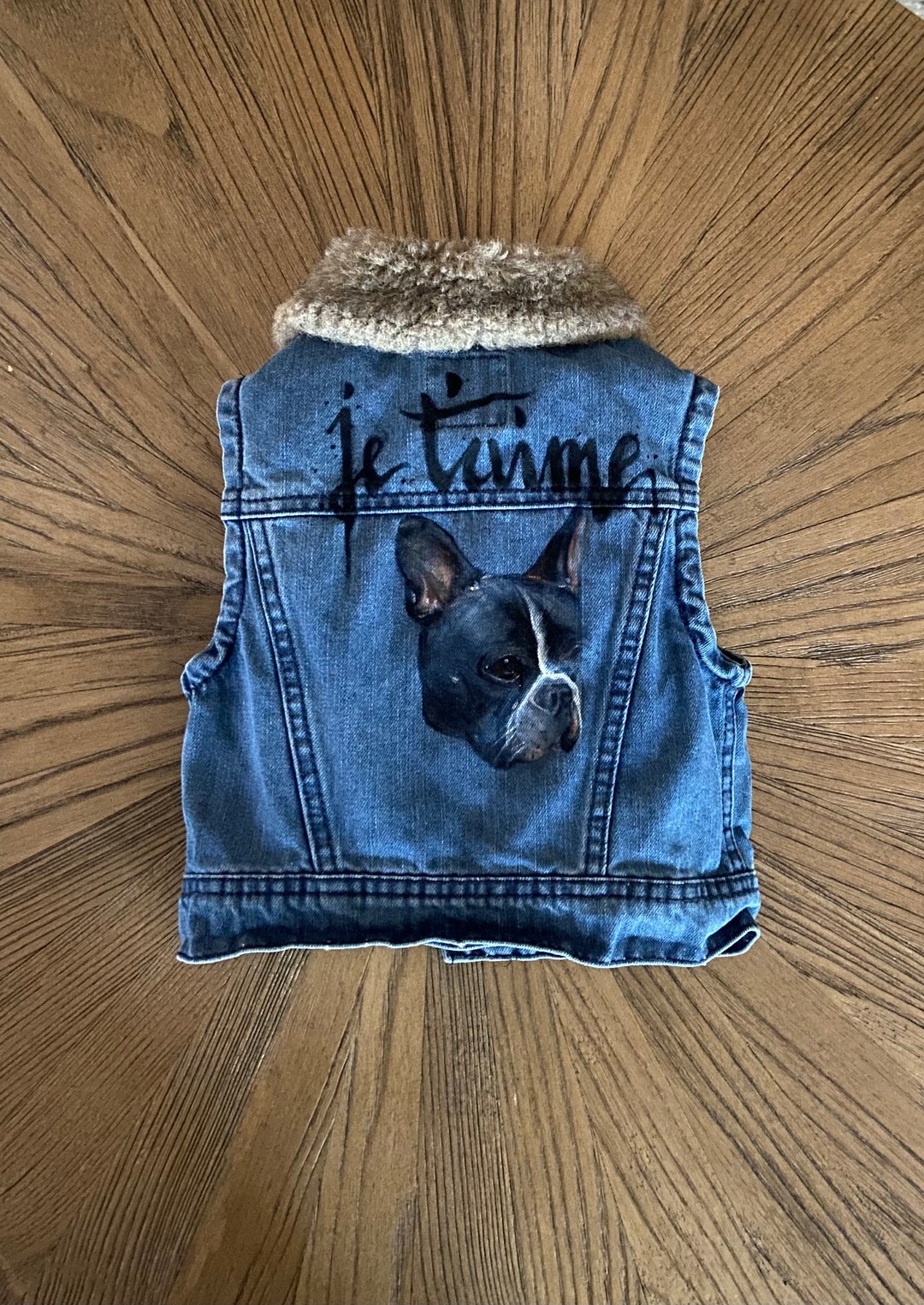 French Bulldog je Taime Denim Vest - Etsy