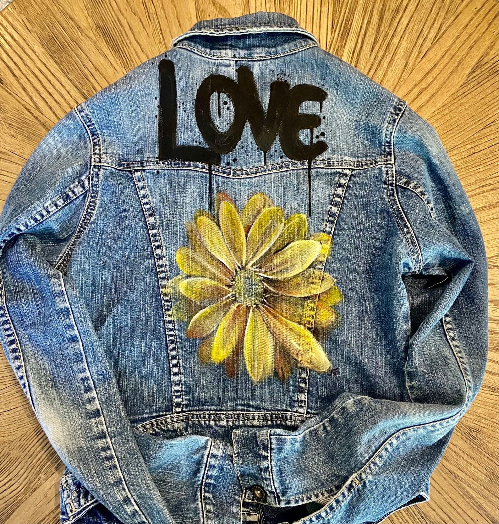 Sunflower Love Denim Jacket - Etsy