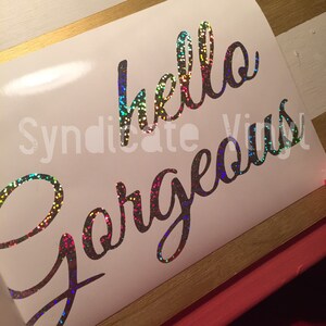 Hello Gorgeous Mirror Wall Vinyl Decal - Etsy