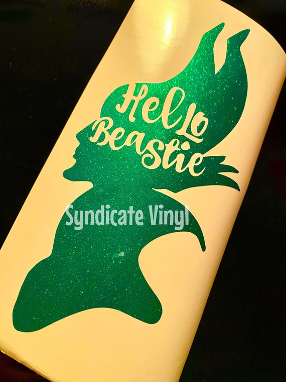 Hello Beastie Sleeping Beauty Maleficent Decal for Mug Water | Etsy