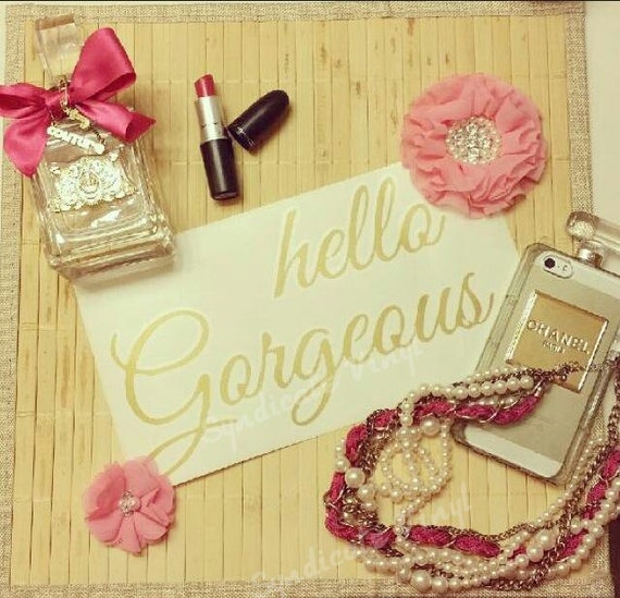 Hello Gorgeous Mirror Wall Vinyl Decal - Etsy