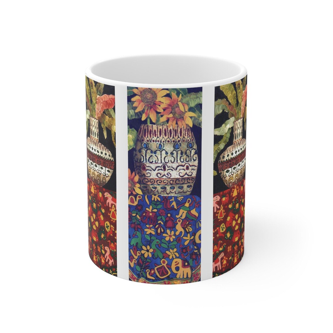 Bohemian Ceramic Coffee Mug Set, Colorful Art Mugs for Home, Unique ...