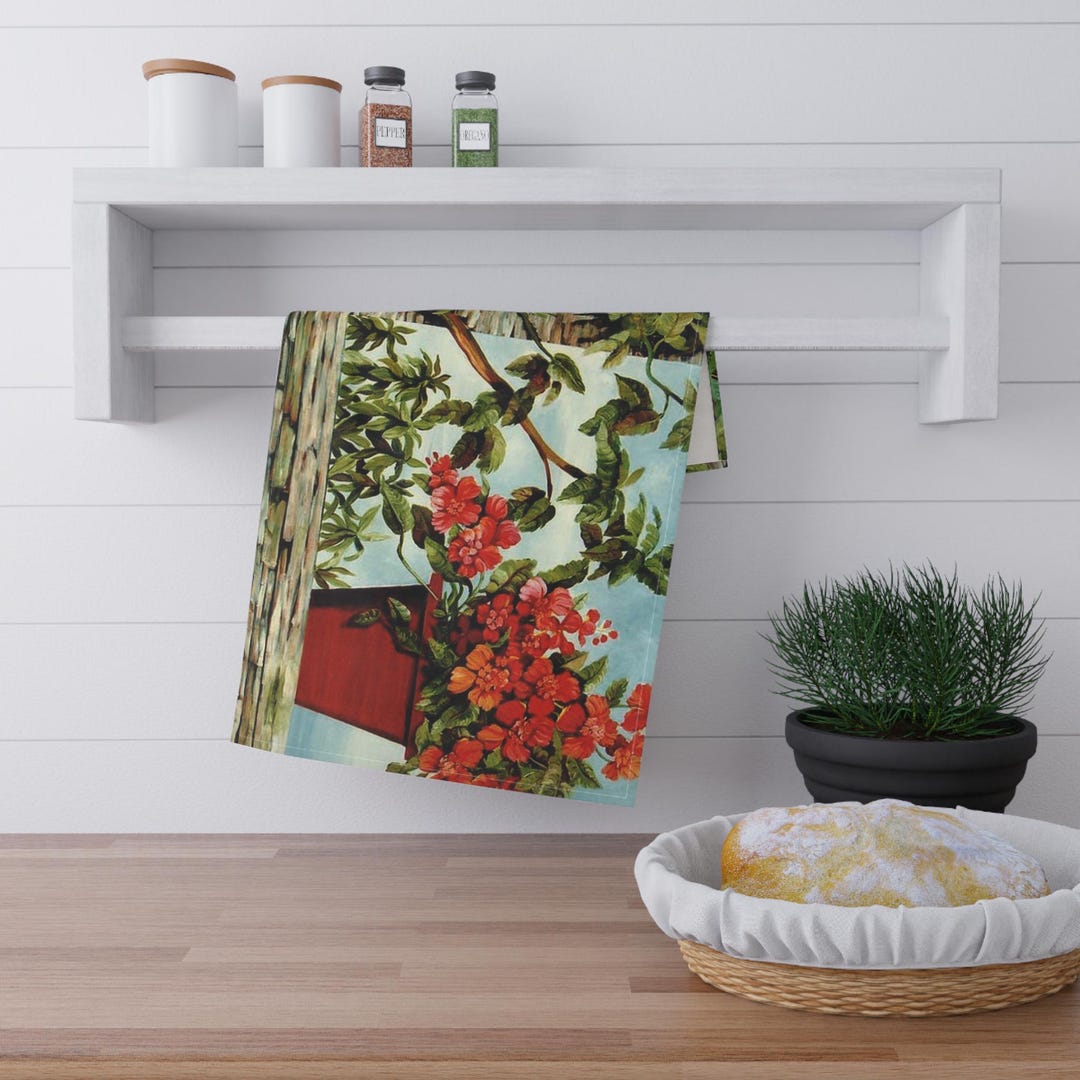 Vibrant Floral Tea Towels, Rustic Kitchen Decor, Gift for Home ...