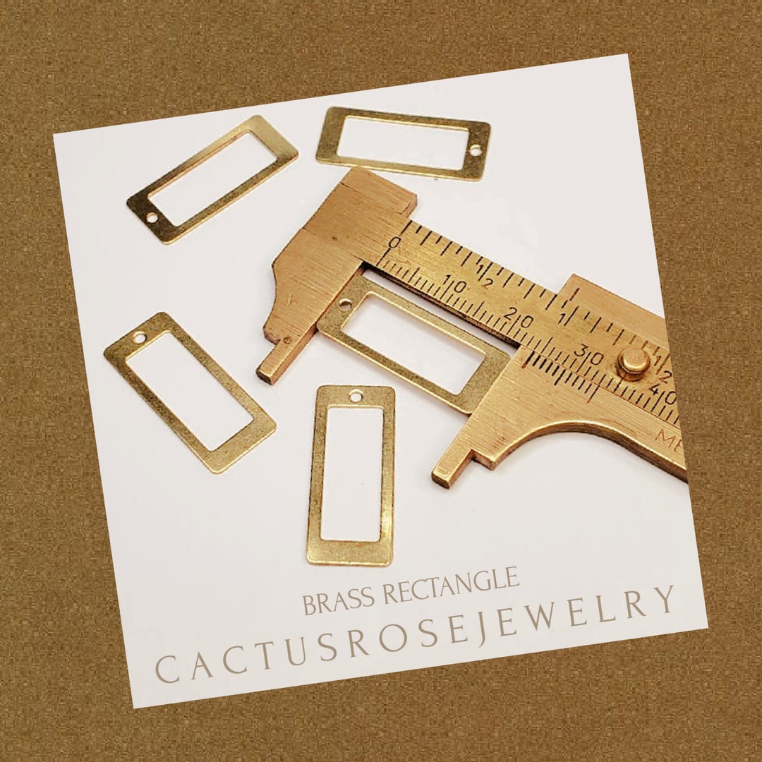24x10mm Raw Brass Rectangle Charm, Pendant, Geometric Findings - Etsy