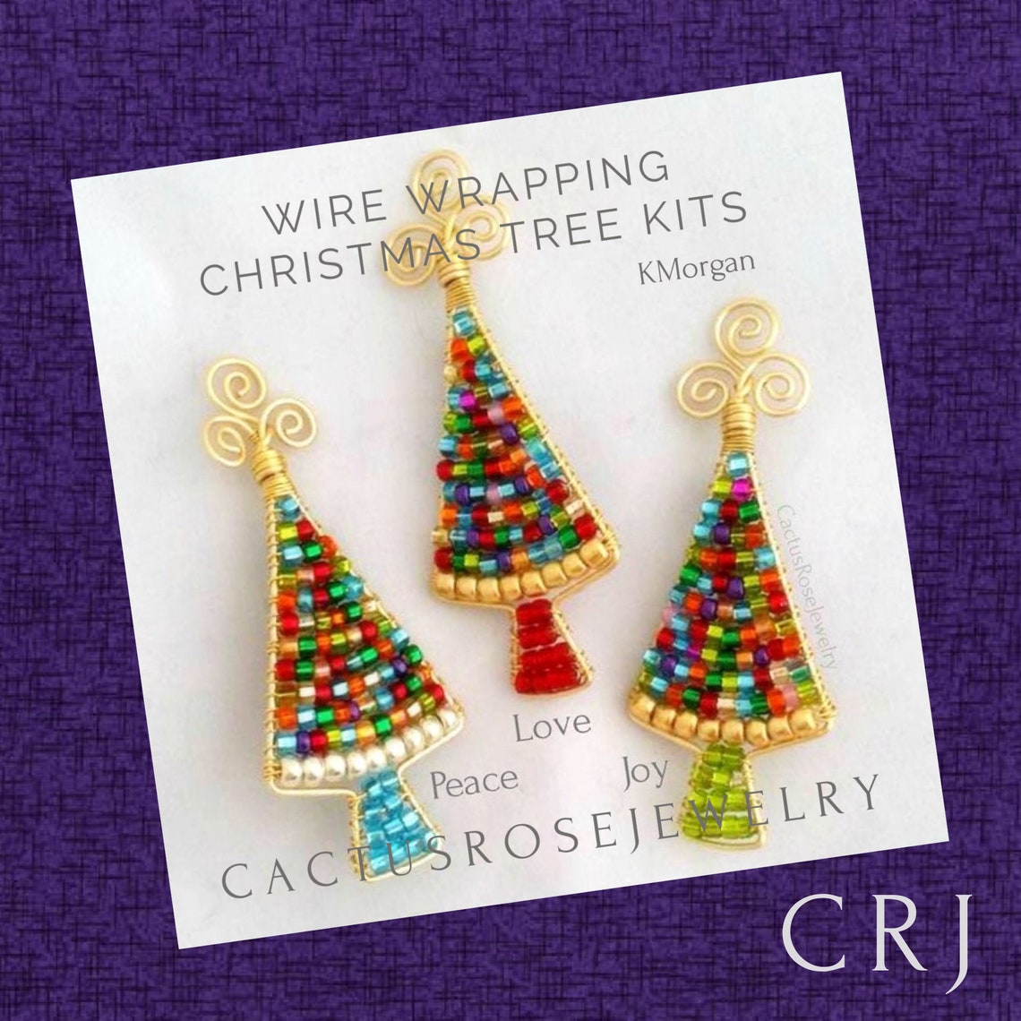 Christmas Tree Kits Peace, Love and Joy, Wire Wrapping, Pins, Magnets ...