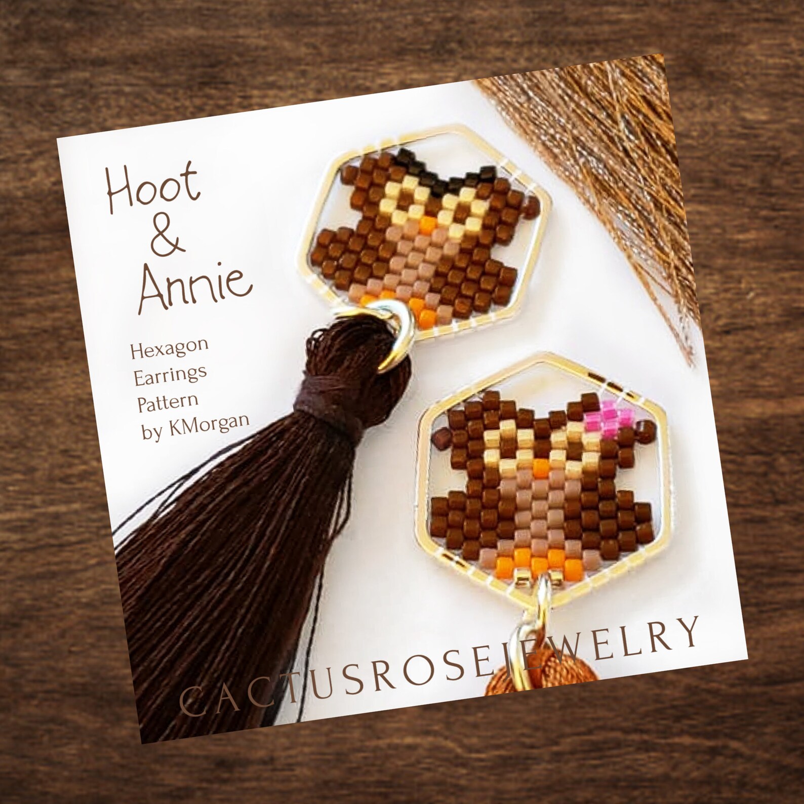 Hoot N Annie Hexagon Bauble Peyote Pattern Charm, Key or Purse Fob ...
