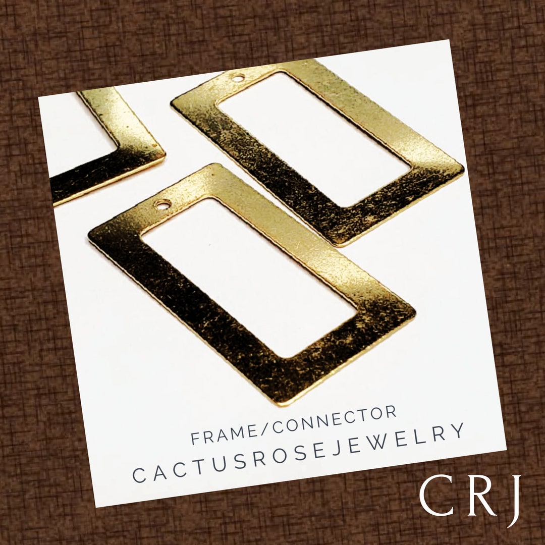 Rectangle Frame Brass 32mmx18mm Sold in Pairs - Etsy