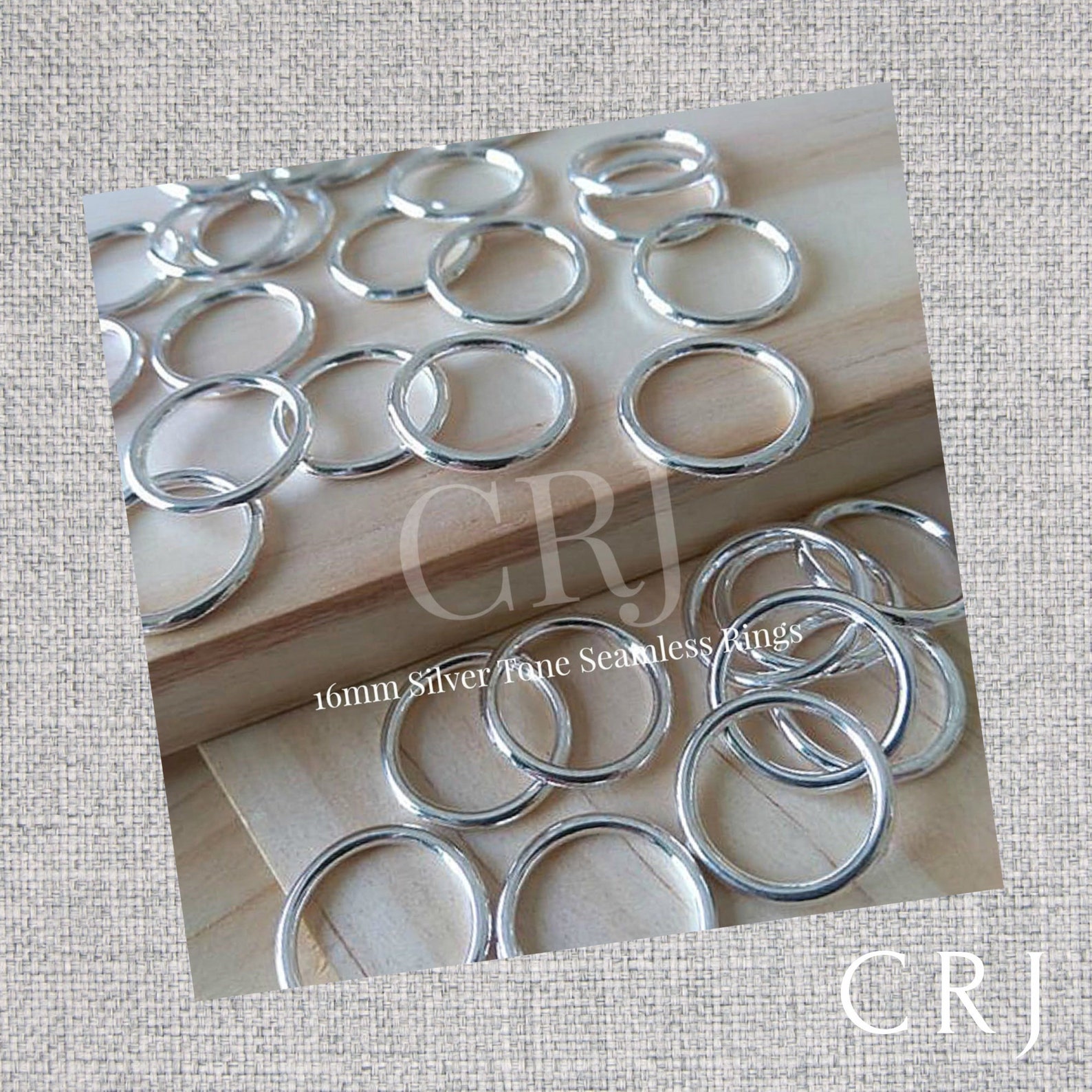 16mm Seamless Rings Silver Tone 1PAIR - Etsy