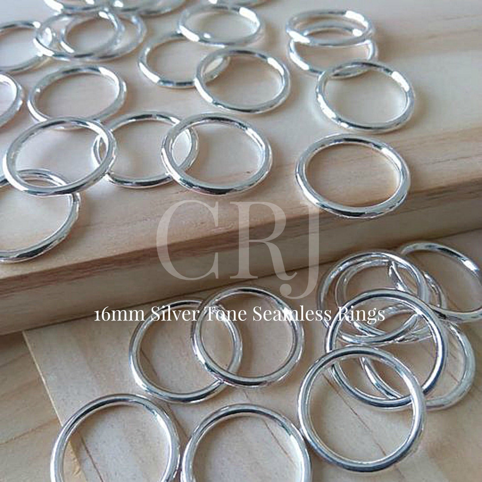 16mm Seamless Rings Silver Tone 1PAIR - Etsy