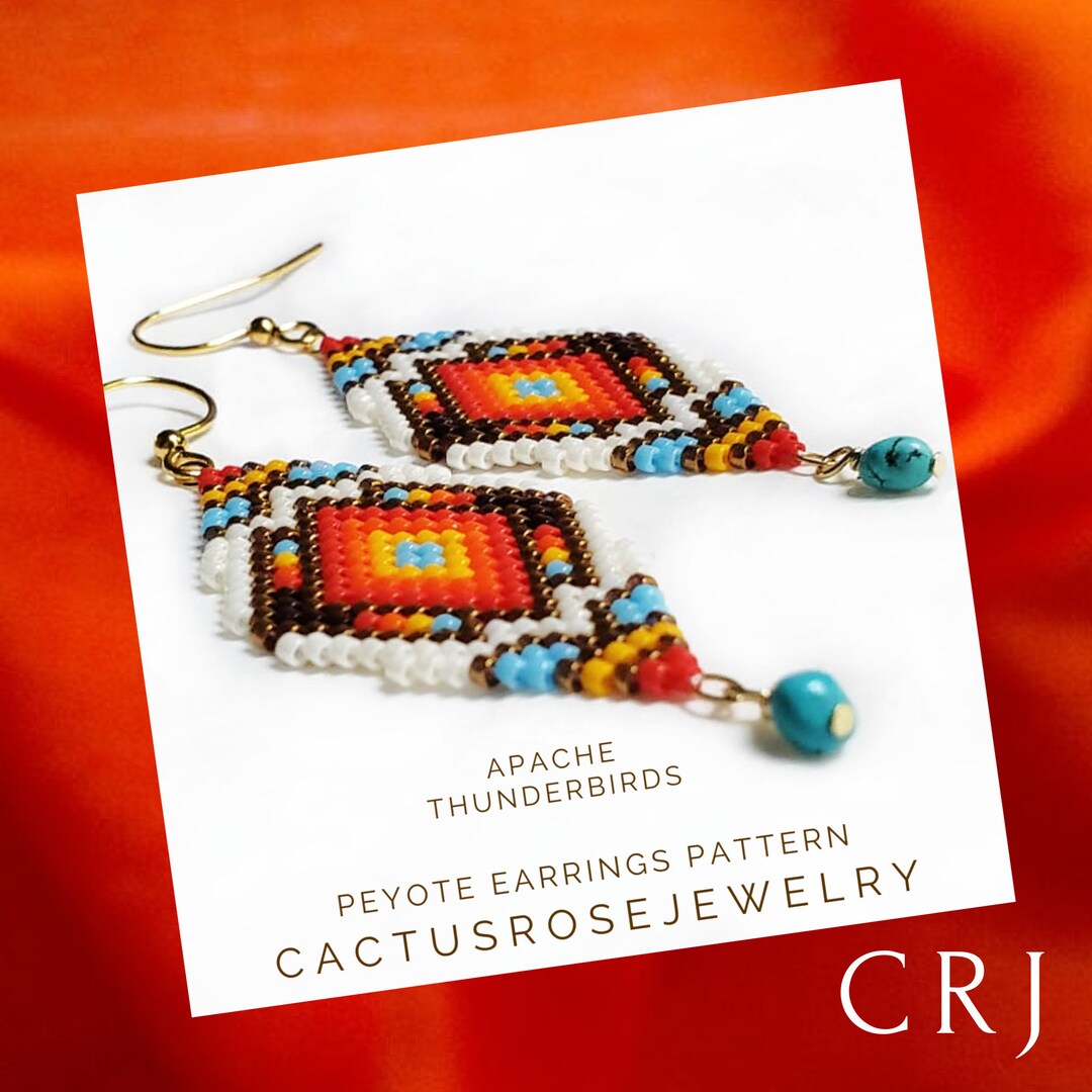 Apache Thunderbirds Peyote Stitch Earrings Pattern/tutorial - Etsy