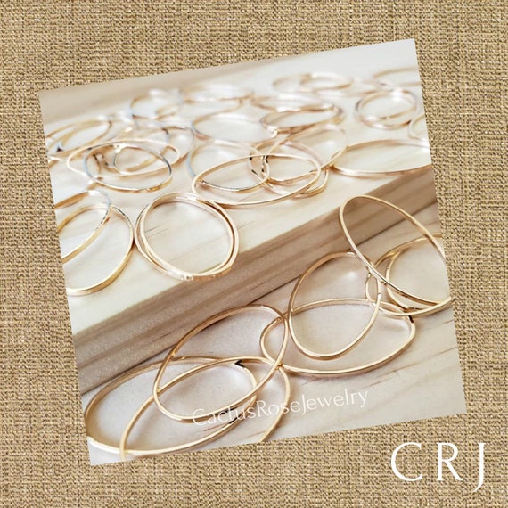 26x16 Oval Ring Seamless Bright KC Gold Tone Sold in Pairs | Etsy