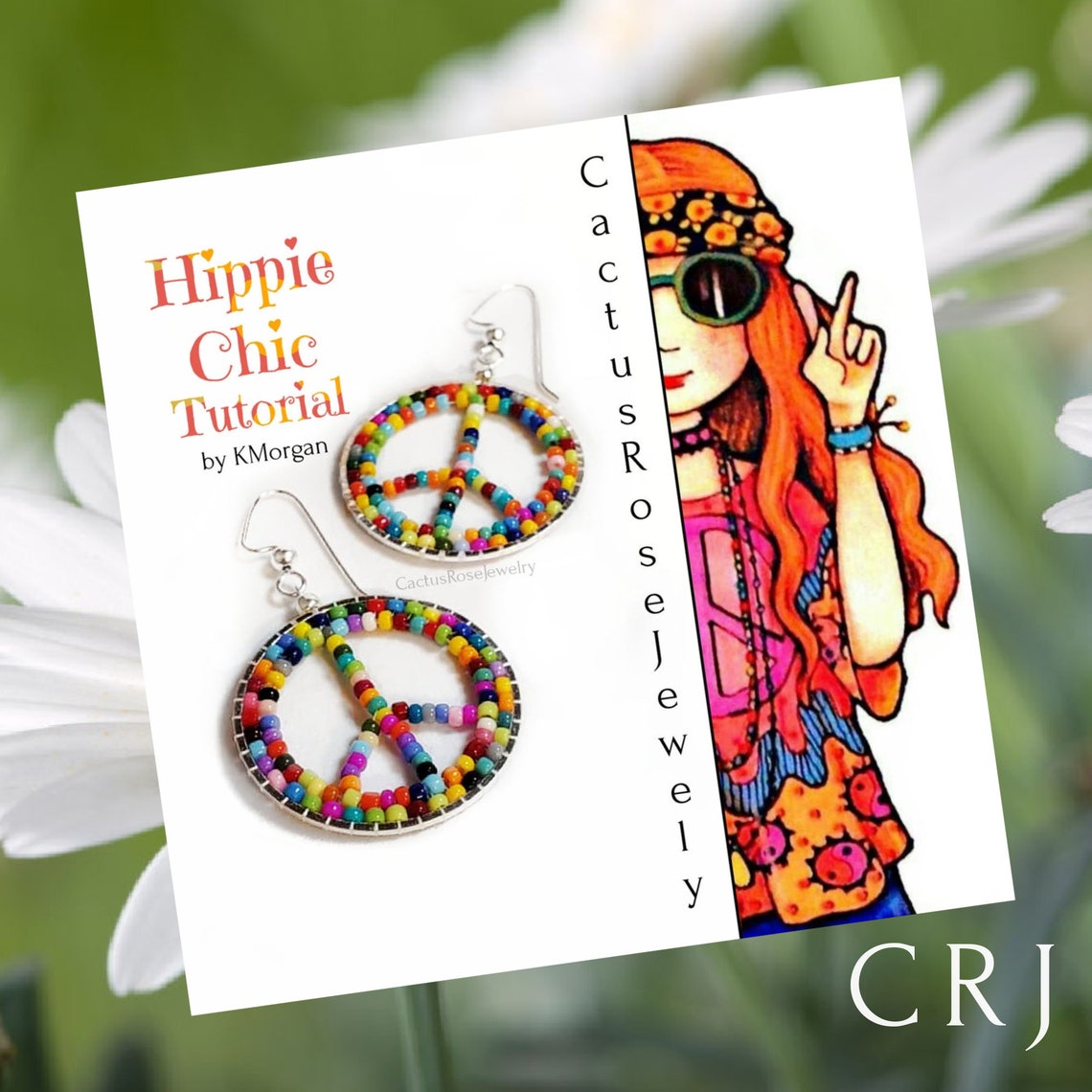 Hippie Chic Peace Earrings Beading Tutorial PDF by Kmorgan - Etsy