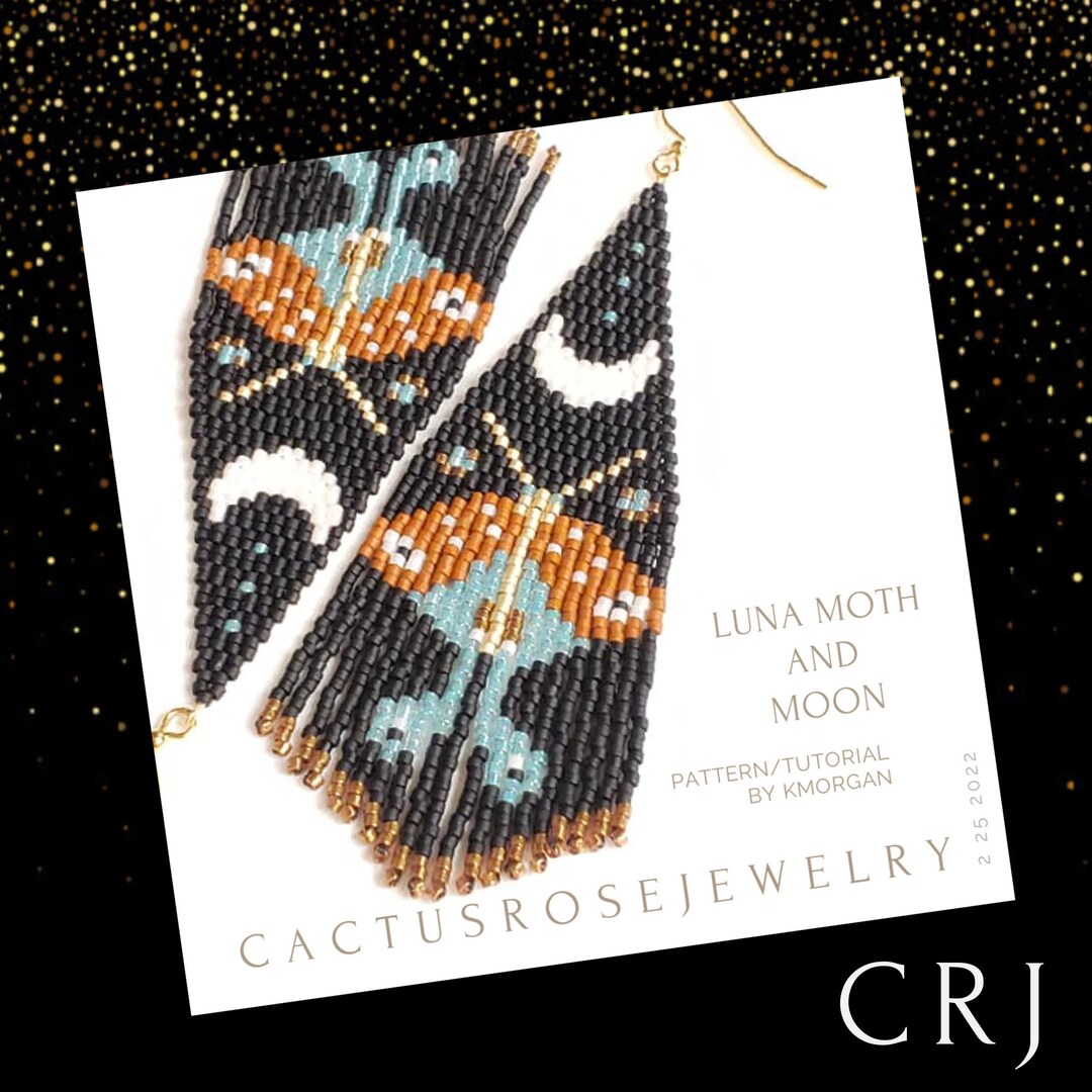 Luna Moth and Moon Two Drop Peyote Pattern/tutorial PDF by - Etsy