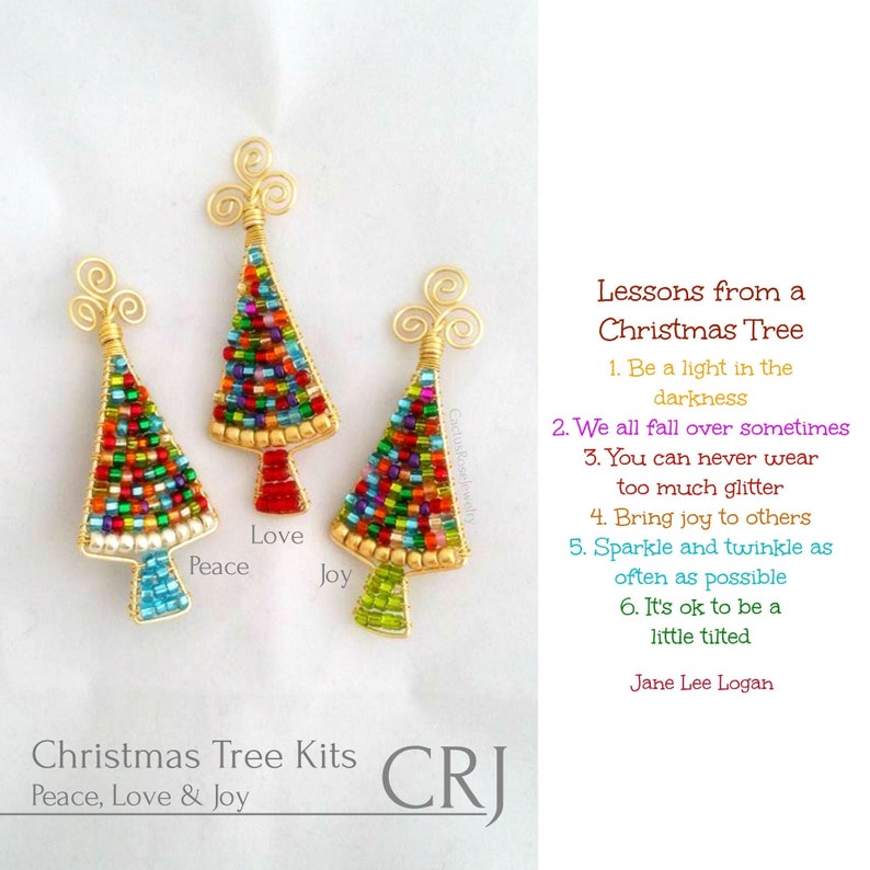 Christmas Tree Kits Peace Love and Joy Wire Wrapping Pins | Etsy