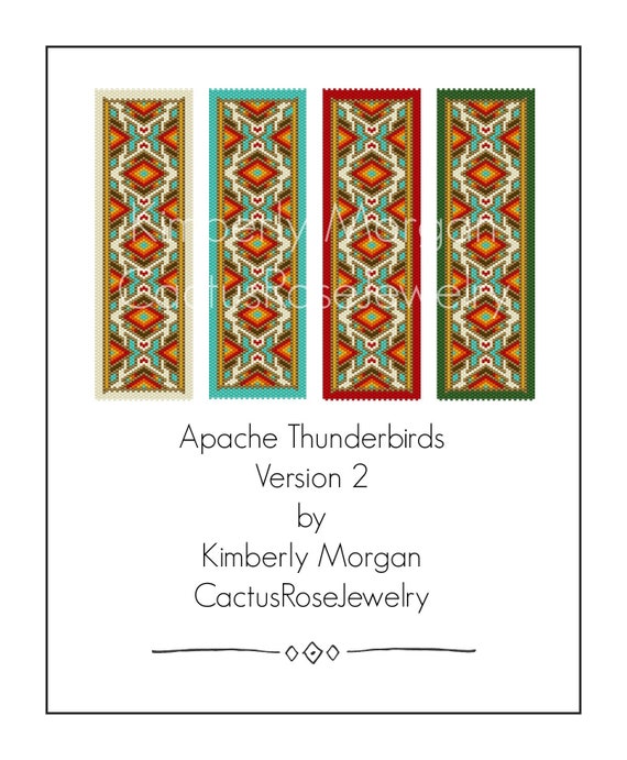 Apache Thunderbirds Version 2 odd count peyote stitch Instant | Etsy
