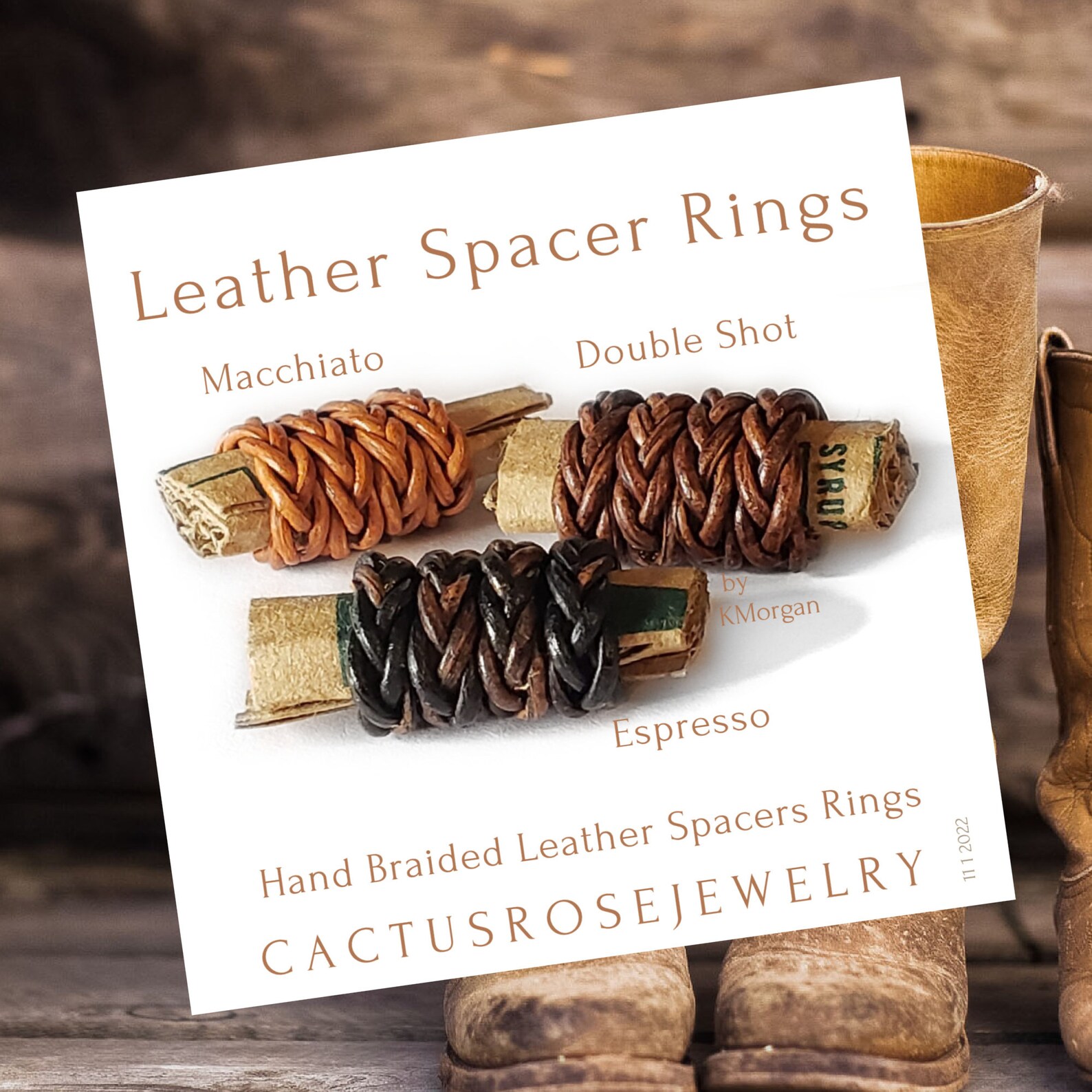 Hand Braided Leather Spacers Set of 4, for Use With 5x10 Southwestern ...