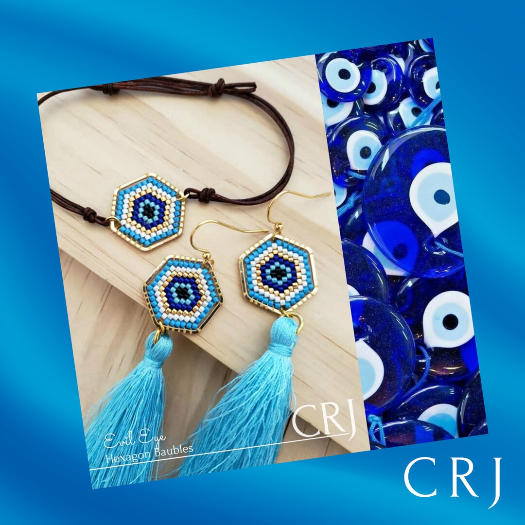 Evil Eye, Hexagon Bauble Version I Pattern Only, Mediterranean. Greek ...