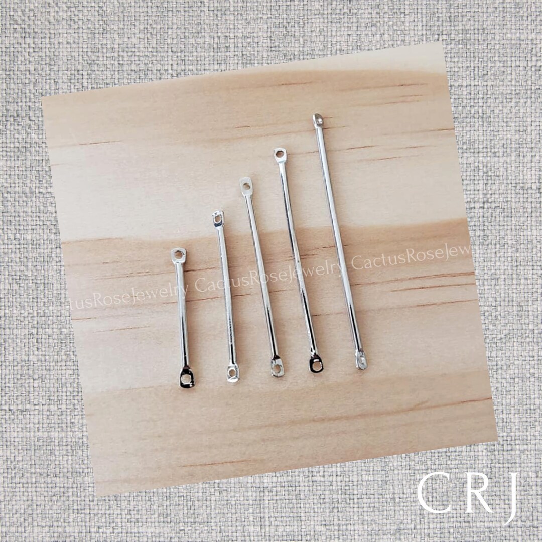 2 Hole Bar Connectors Silver Tone 20mm, 25mm 30mm, 35mm, 40mm Sold in ...