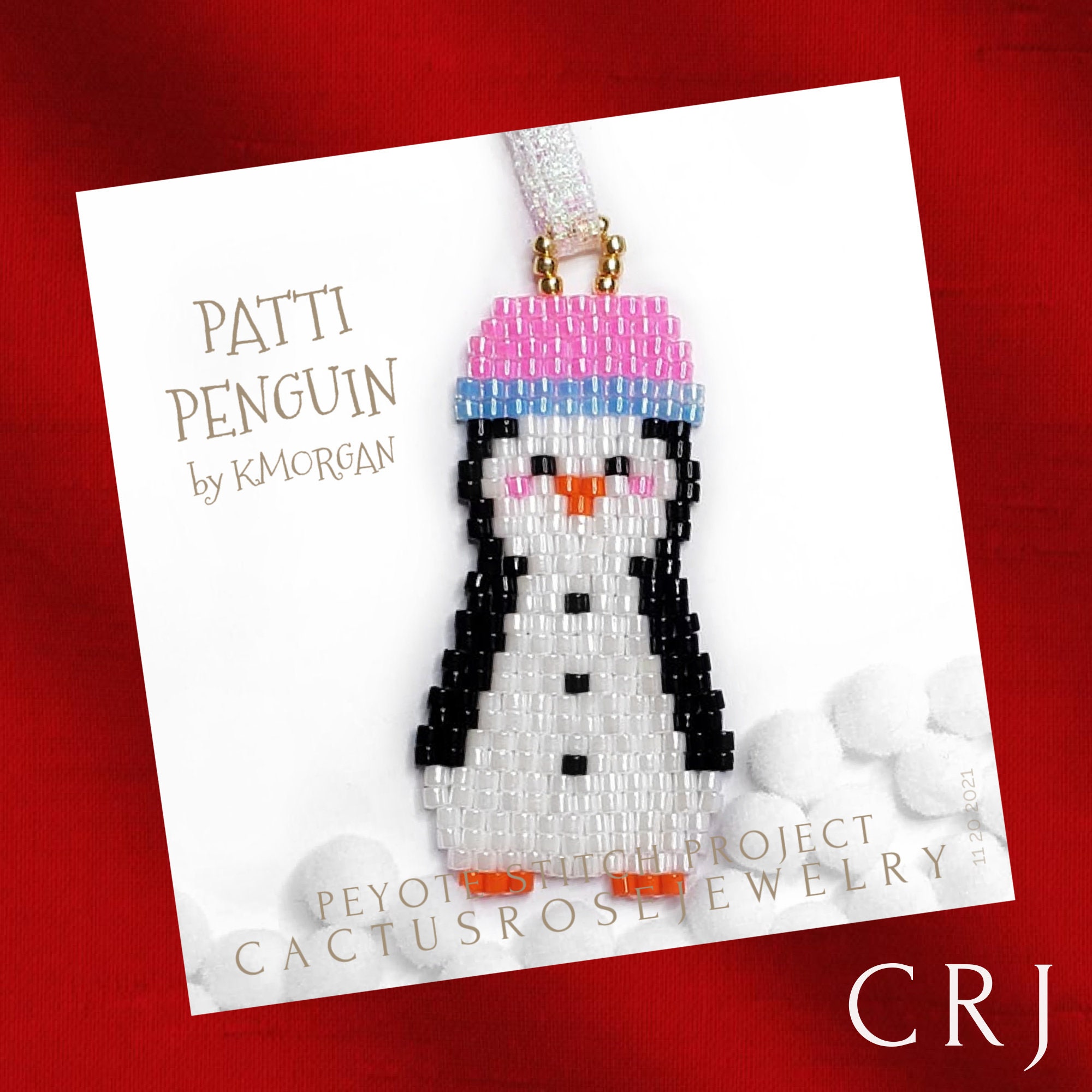 Patti Penguin Two Drop Peyote Pattern Tutorial Kmorgan CRJ | Etsy