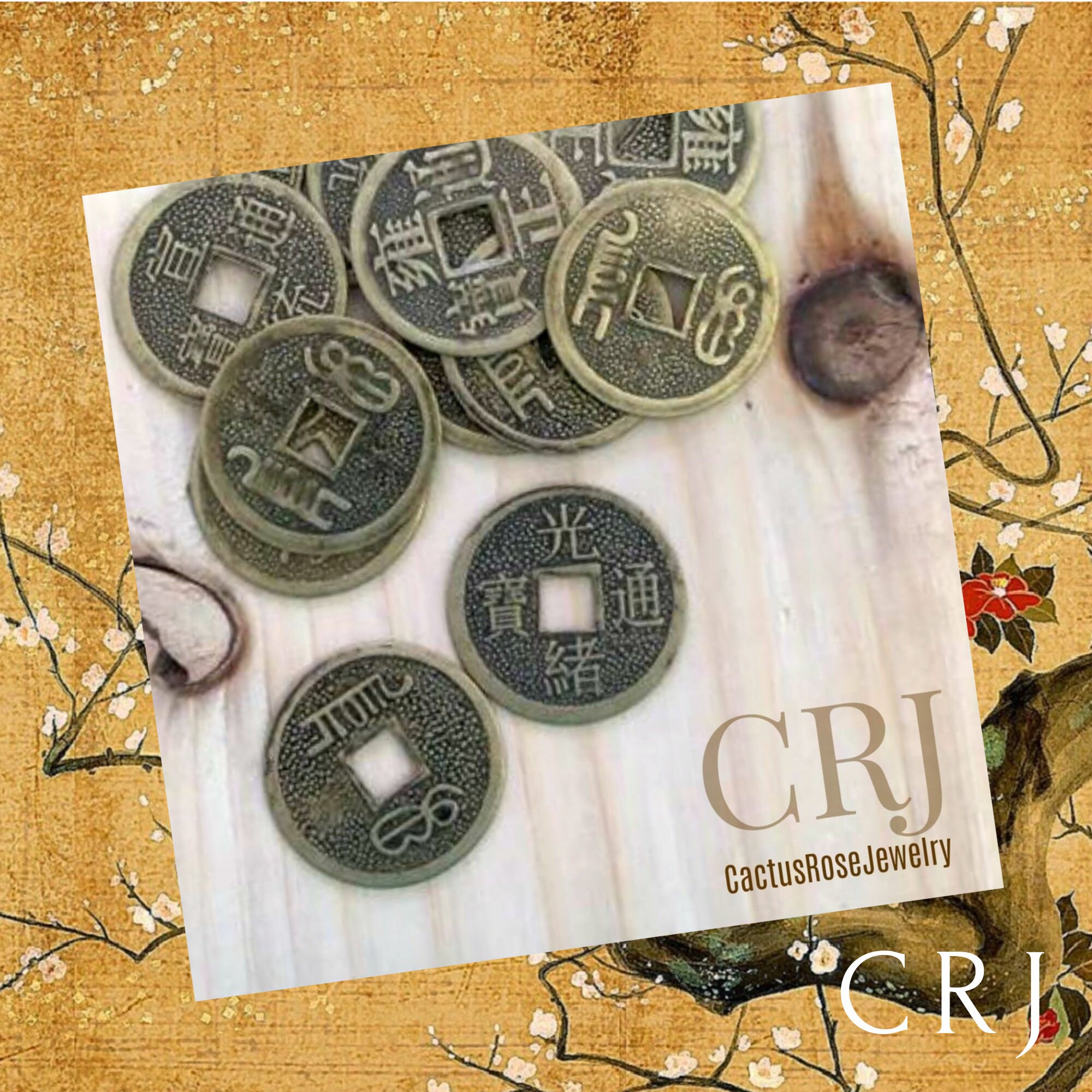 17mmx1mm Faux Coin Replica Ancient Chinese Vintage Brass Tone | Etsy