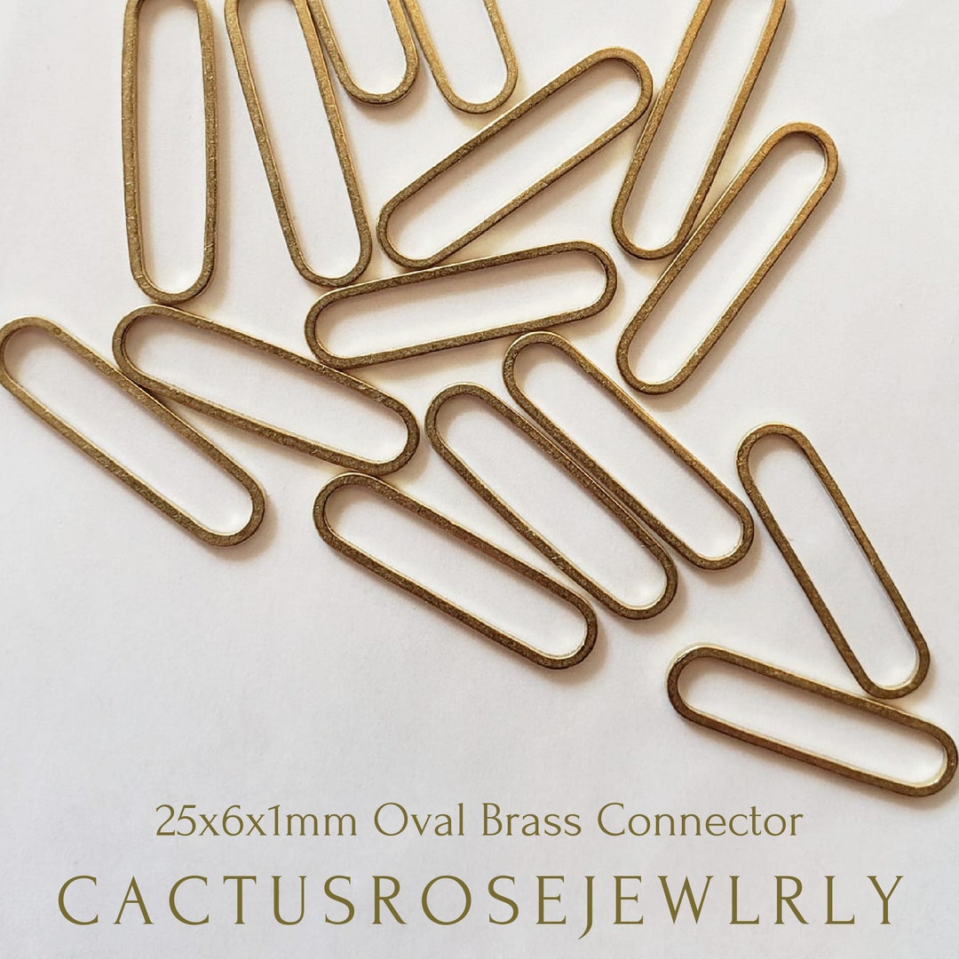 25x6x1mm Brass Oval Connector Finding - Etsy