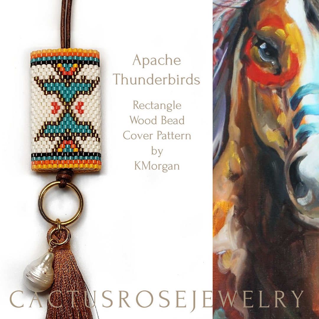 Apache Thunderbirds Pattern, 20x40mm New Rectangle Wood Bead Cover, Odd ...