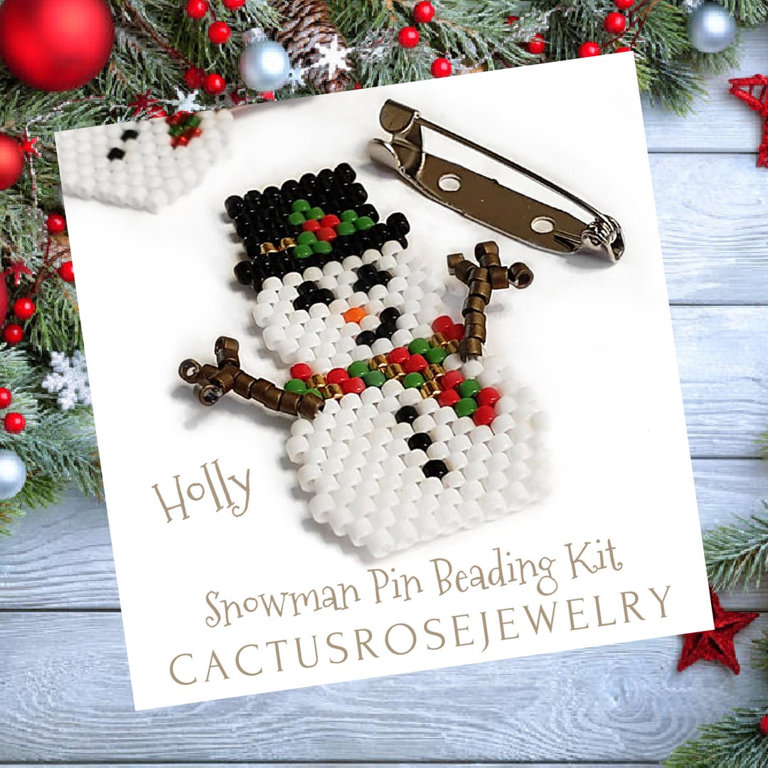 Snowman Pin Beading Kit, Ornament Using DBM10 Delica Beads by Kmorgan CRJ - Etsy