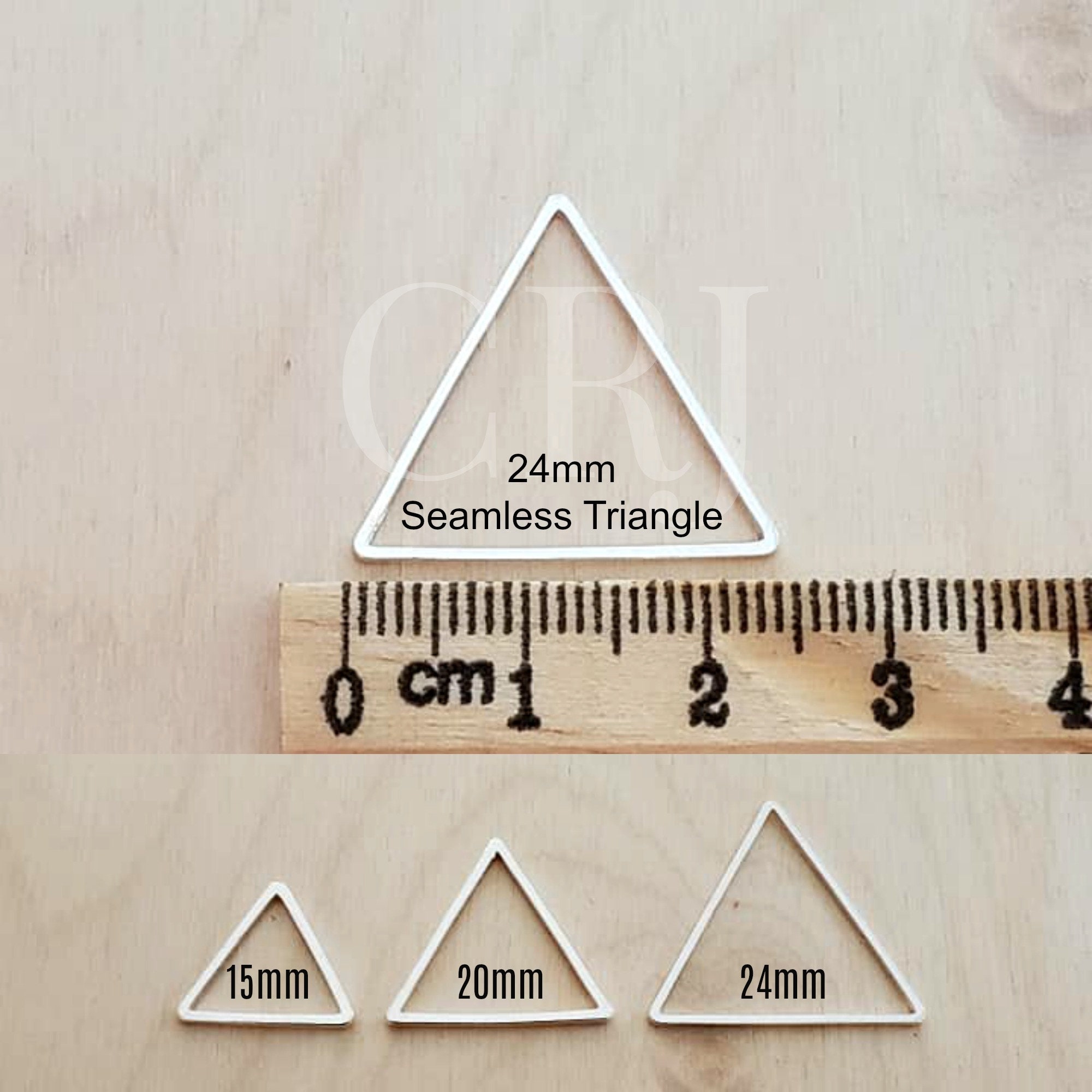 24mm Triangle Silver Tone Seamless Geometric Frame Earring - Etsy