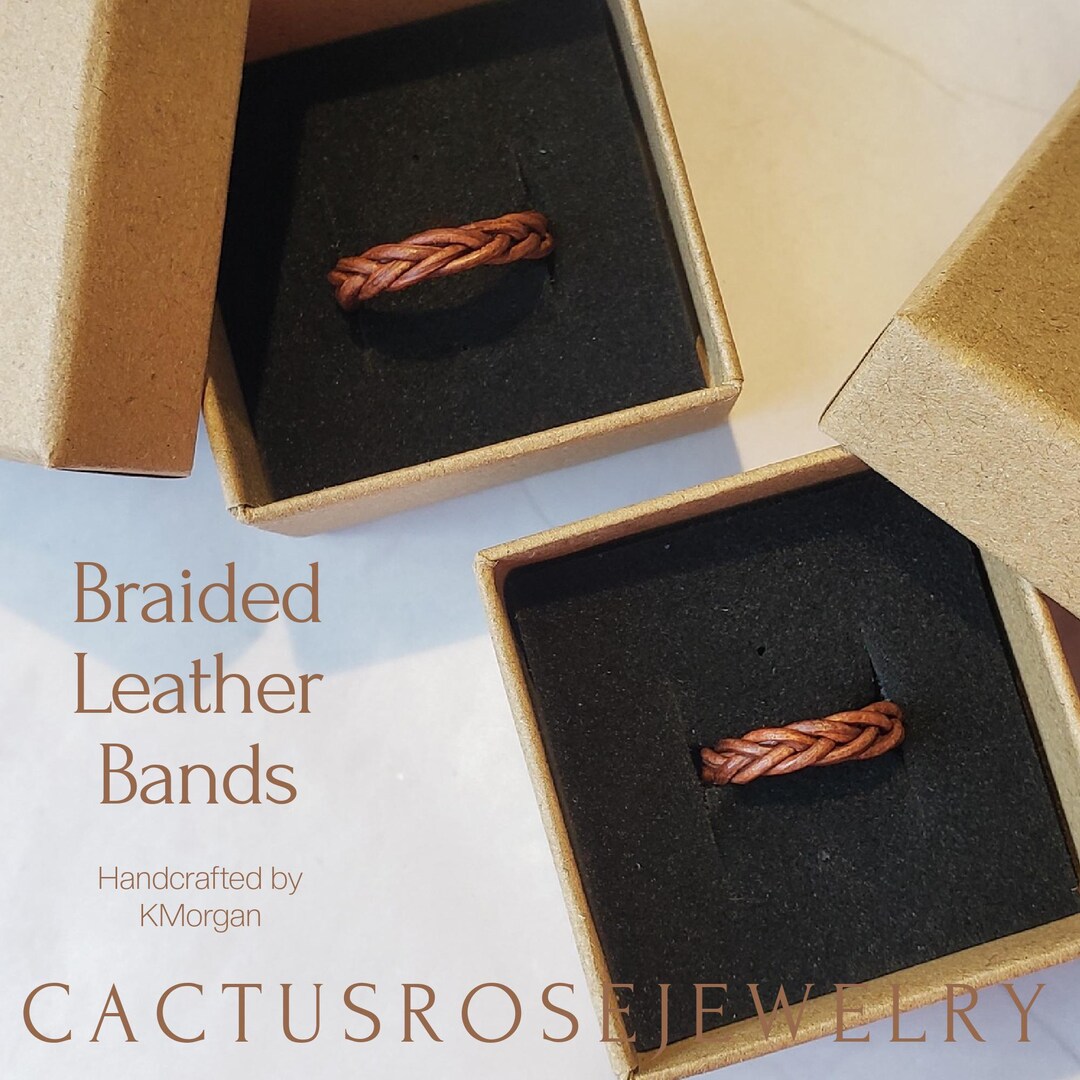 1 Hand Braided, Woven Leather Ring - Etsy
