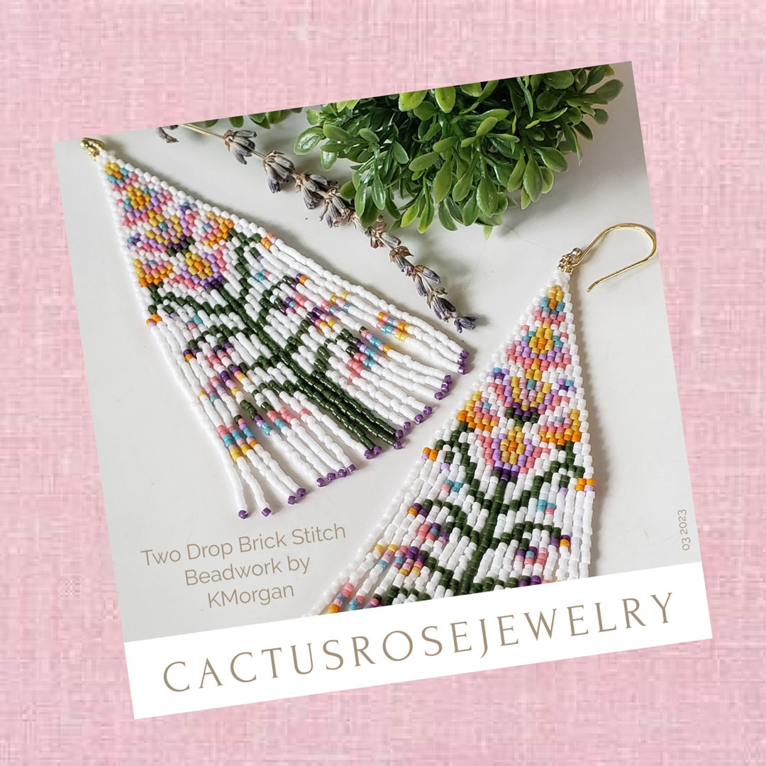 Two Drop Brick Stitch Pattern Jewell Deans Pascha Earrings by Kmorgan ...