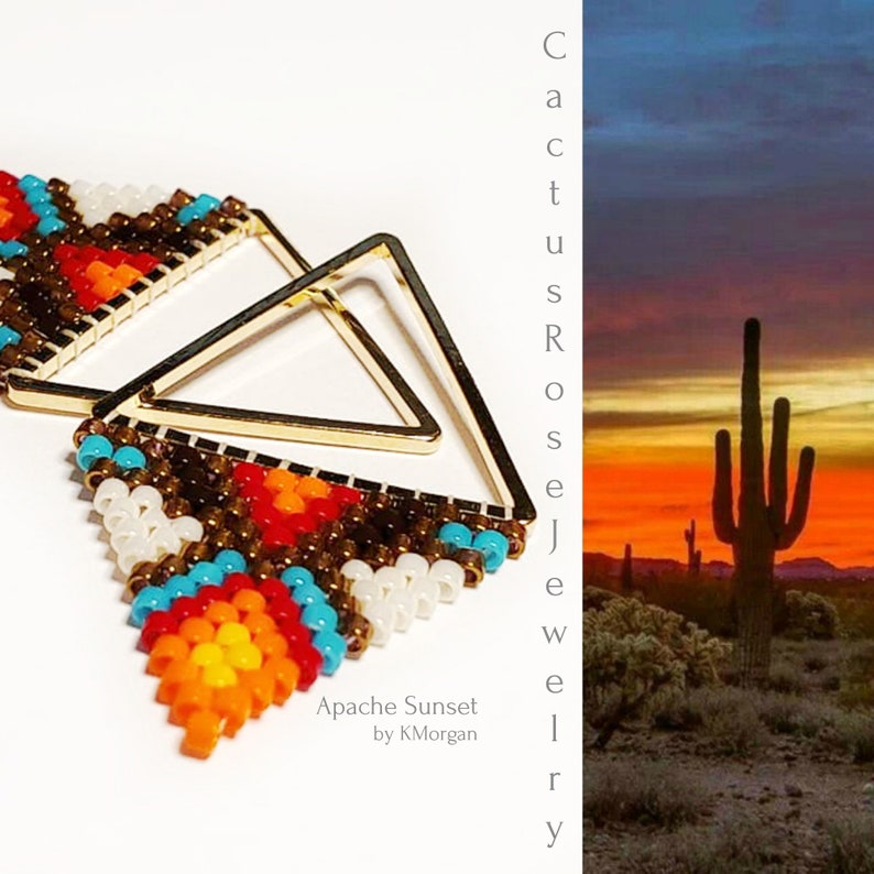 Apache Sunset Peyote Triangle Pattern 14 Row for 24mm Triangle - Etsy