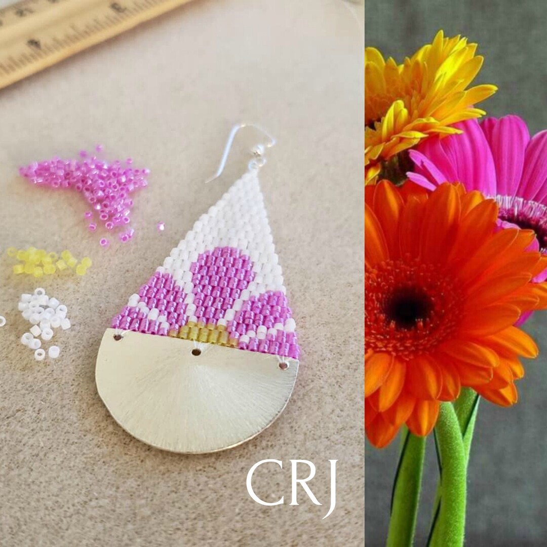 Daisy, Daisy Triangle Compilation 2 Drop Peyote Earrings Beading ...