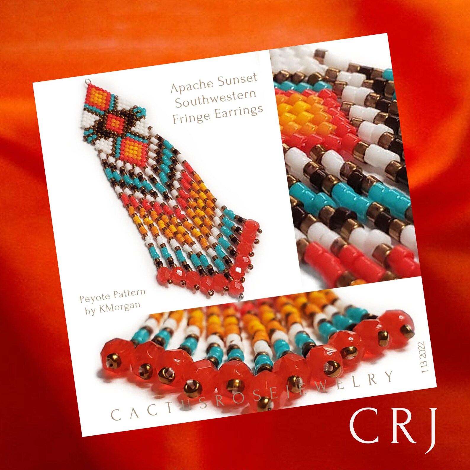 Apache Sunset Southwestern Peyote Earrings With Fringe - Etsy