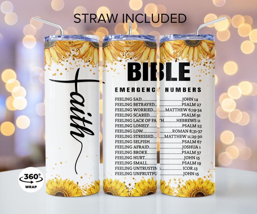 Faith Bible Emergency Numbers 20oz Tumbler With Straw - Etsy
