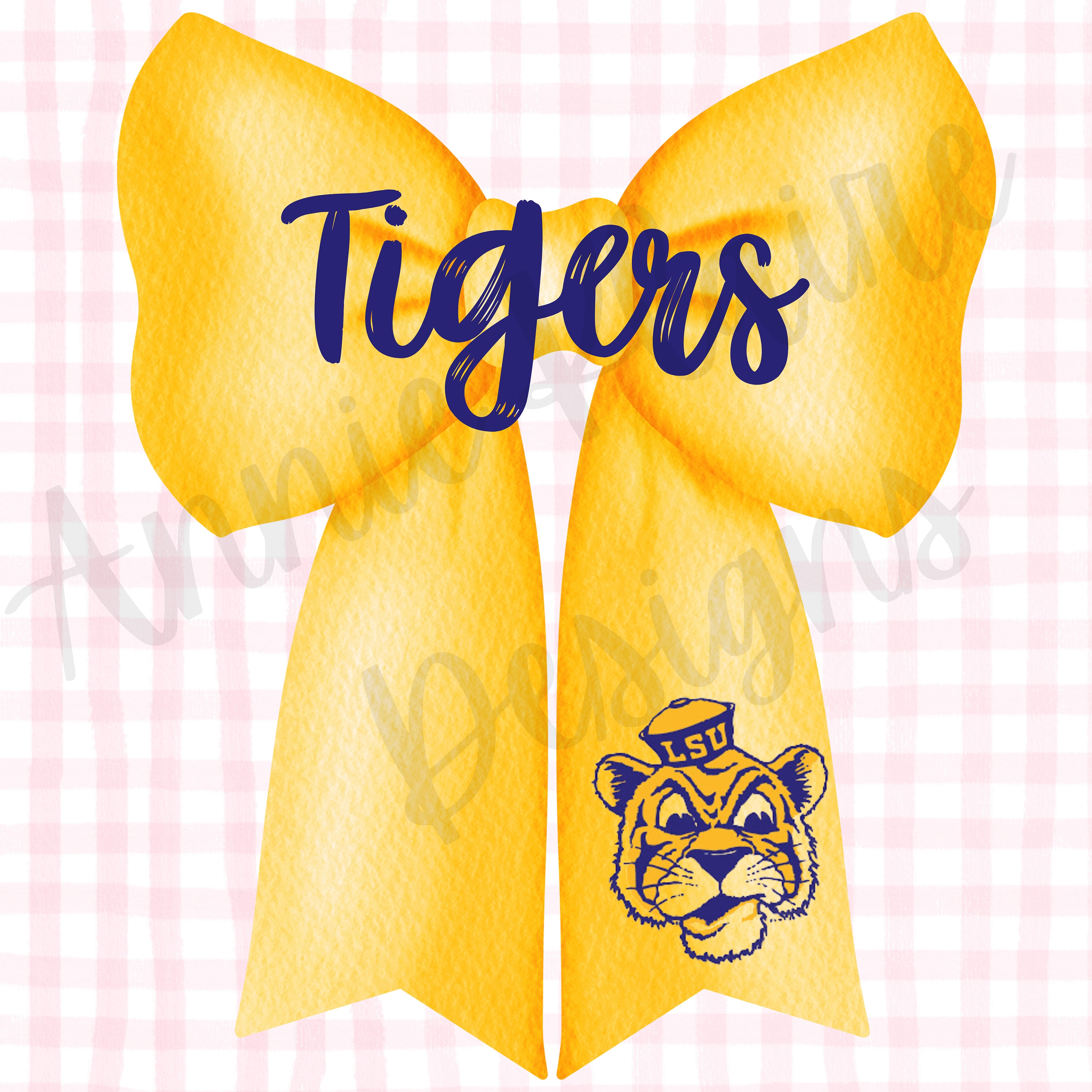LSU Tigers Bow PNG Digital File - Etsy