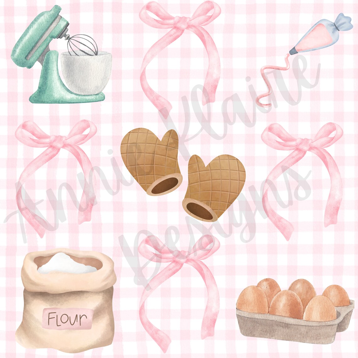 Baking Coquette PNG, Baking Png, Coquette Png, Bows and Baking, Baker ...