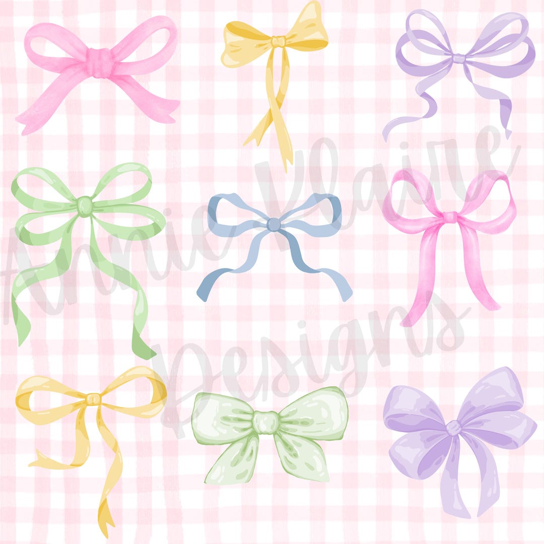 Coquette Bows PNG: Colorful Girly Clipart (digital Download) - Etsy