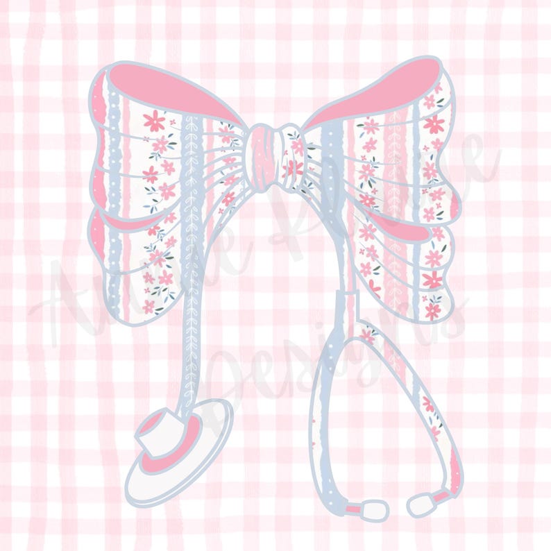 Floral Bow Stethoscope PNG: Coquette Nurse Design (digital Download) - Etsy
