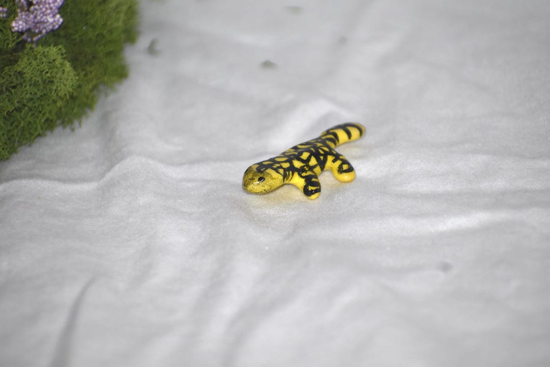 Miniature Ceramic Salamander, Fairy Garden Accessory, Tiny Creatures ...