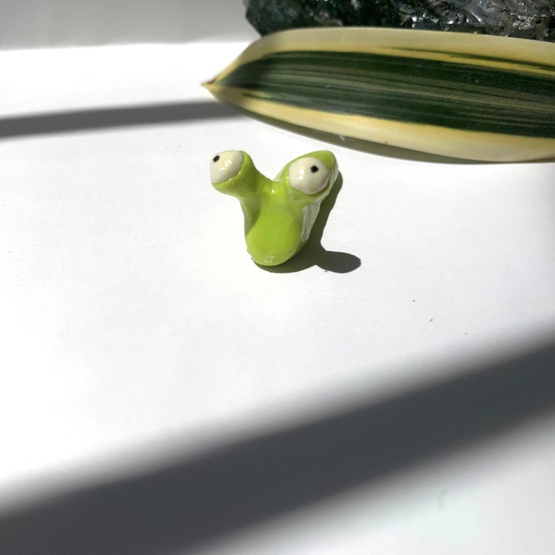 Miniature Ceramic Slug, Fairy Garden Accessory, Tiny Creatures for ...