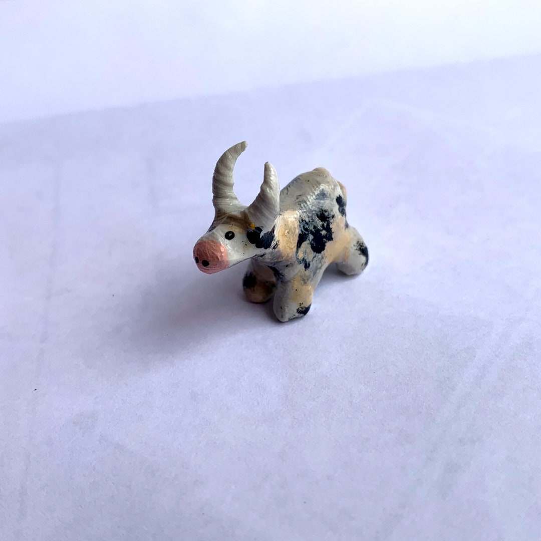 Miniature Clay Yak, Fairy Garden Accessory, Tiny Creatures for ...