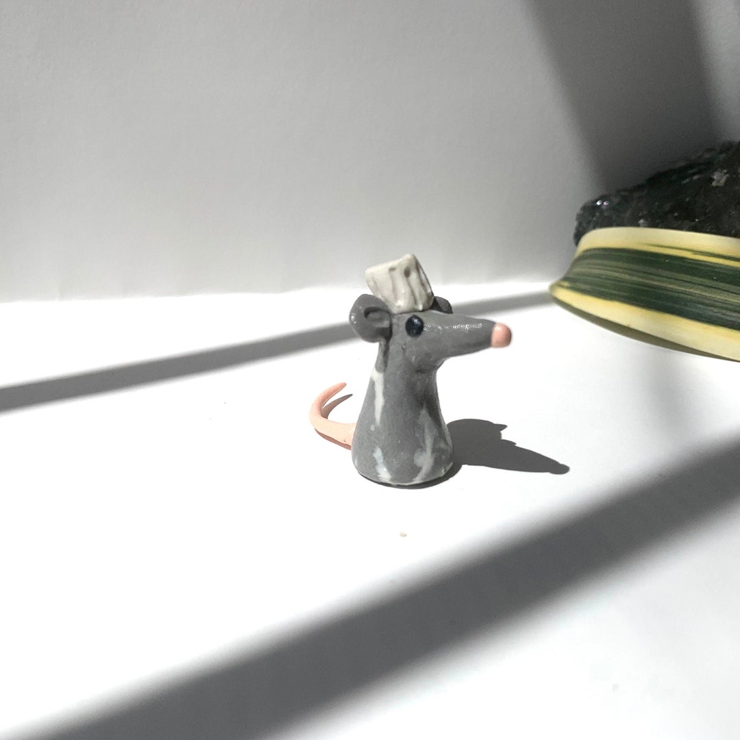 Miniature Ceramic Ratatouille Chef Rat, Kitchen Buddy, Fairy Garden ...