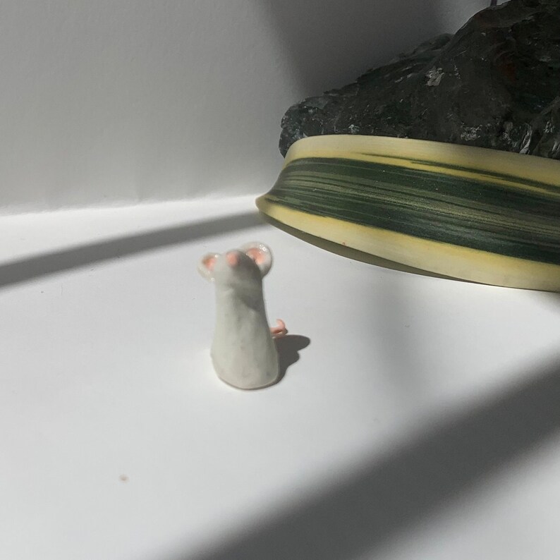 Miniature Ceramic Lab Mouse, Fairy Garden Accessory, Tiny Creatures for ...